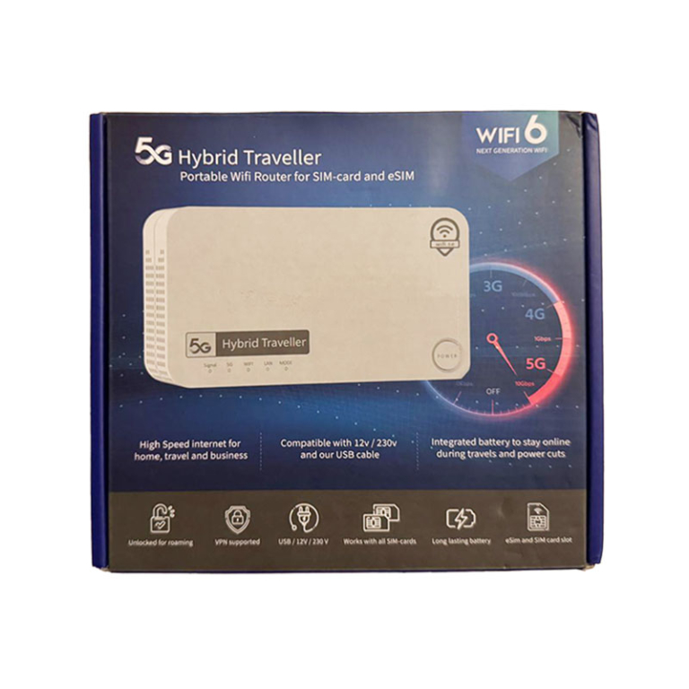 Hybrid Traveller - Portable 5G Router with Backup Battery for Over 6 ...